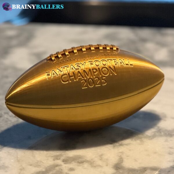 2025 Fantasy Football Trophy Gold Champion Ball - BrainyBallers